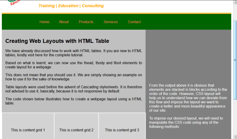 The 123 Of CSS Layout: Table And Column Layouts - Kmacims | Education Annex
