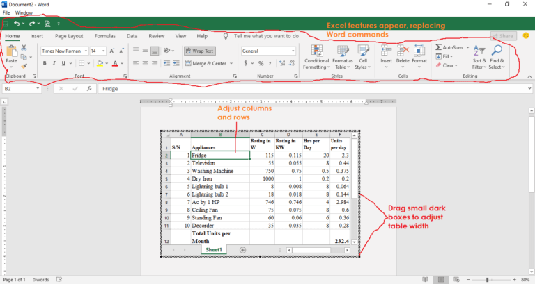 Creating And Formatting Tables In Microsoft Word - Kmacims | Education ...
