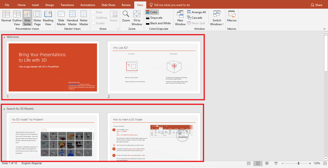 How to Organize a PowerPoint Presentation into Sections and Table of ...